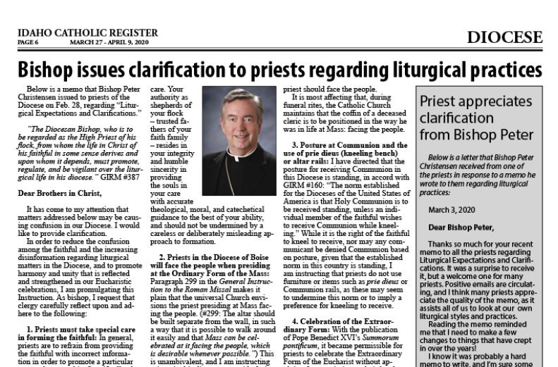 Idaho: Mass Facing People, No Altar Rail Normative - Home